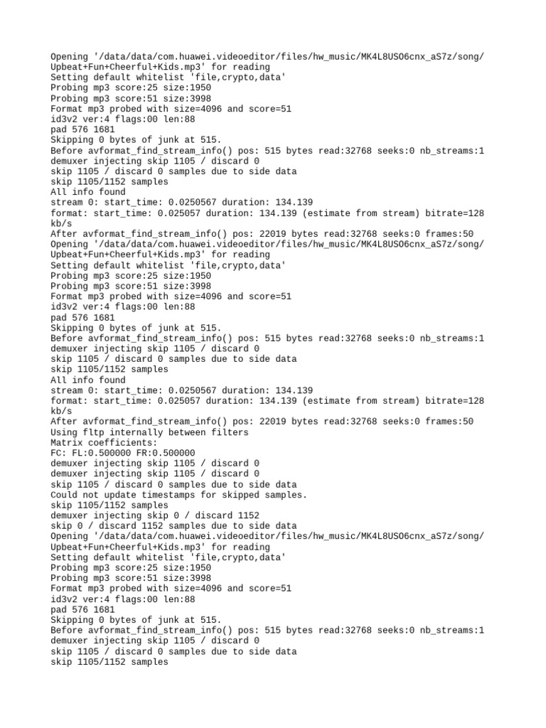 av_log | PDF | Mp3 | Computer Data