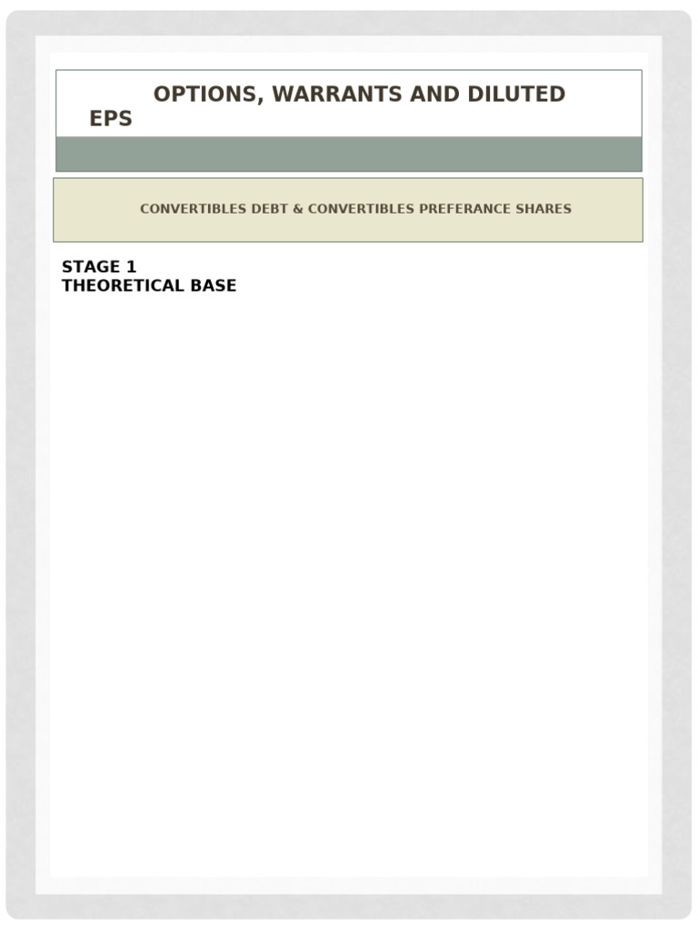 3 Option & Warrant | PDF
