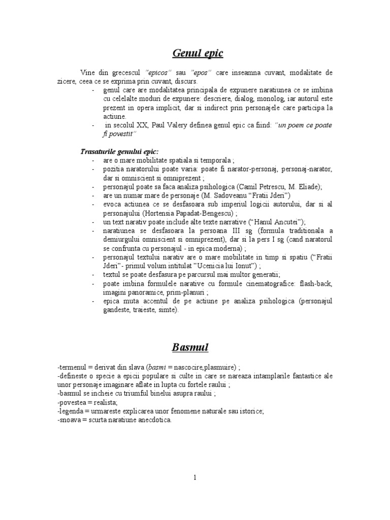 Genul Epic | PDF