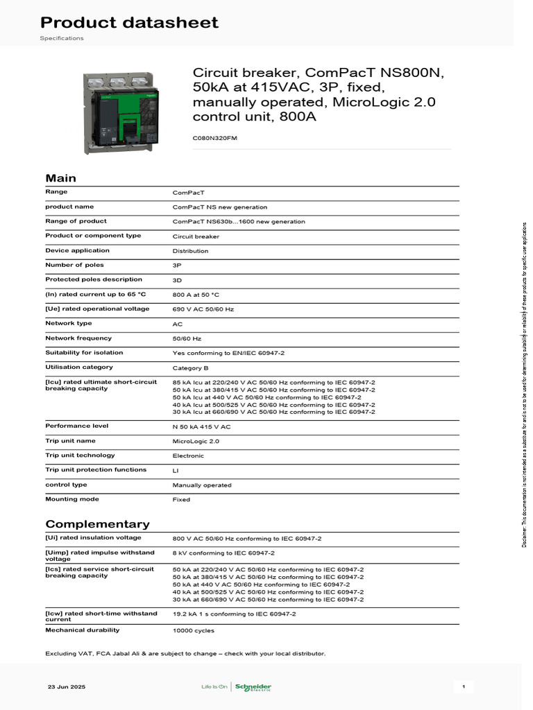 800 A C080N320FM | PDF | Alternating Current | Electric Power