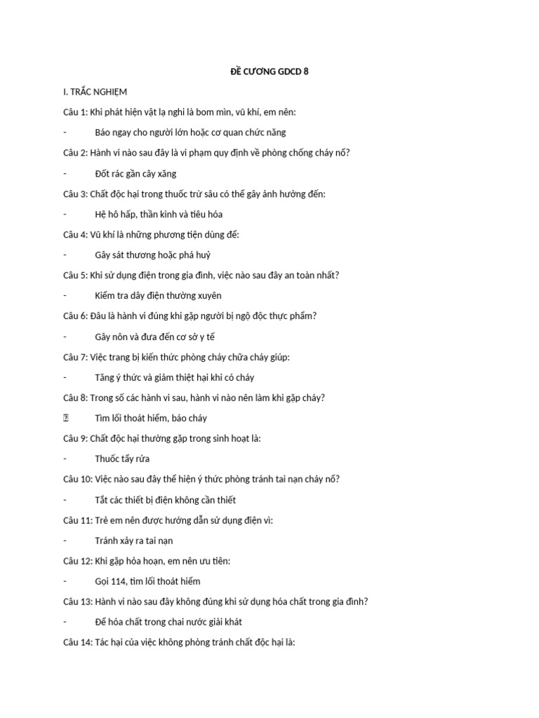 ĐỀ CƯƠNG GDCD | PDF