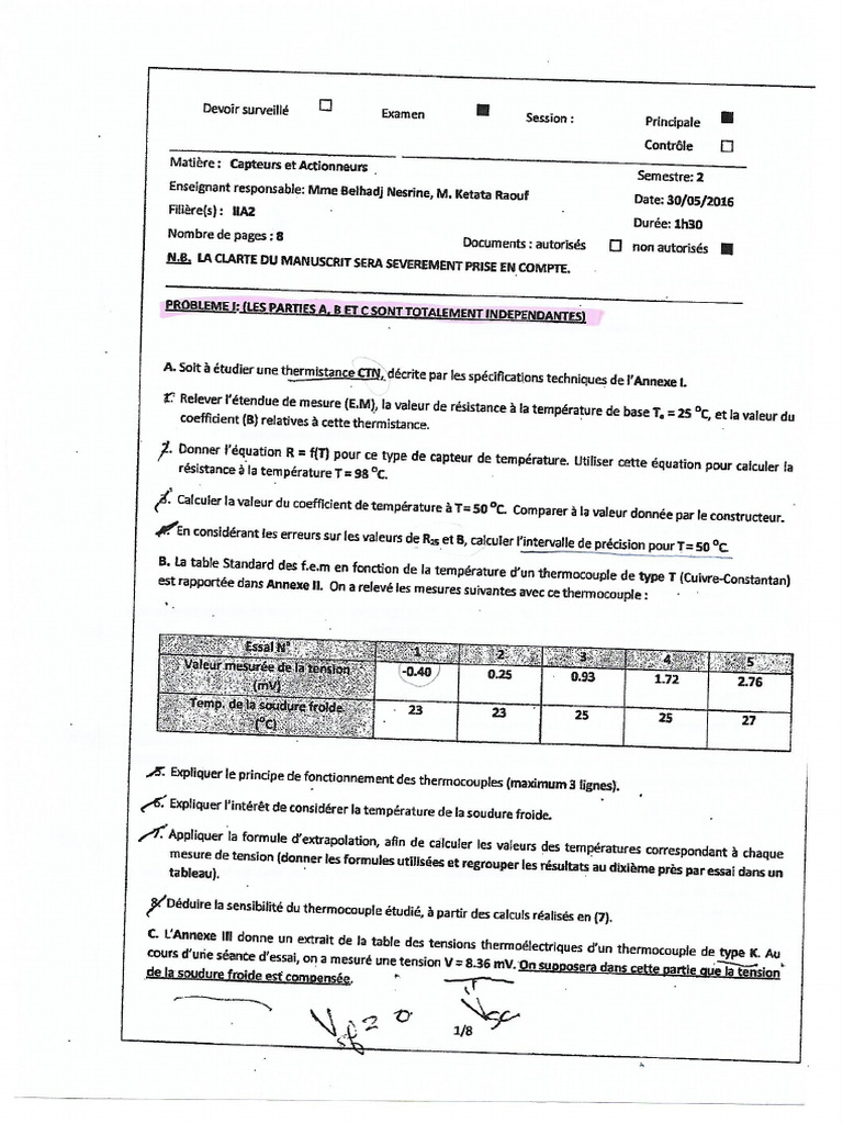 Examen 2016 Énoncé | PDF
