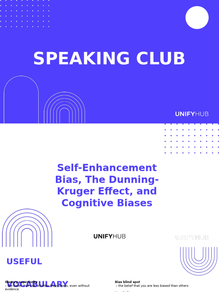 Self-Enhancement Bias, The Dunning-Kruger Effect, and Cognitive Biases ...