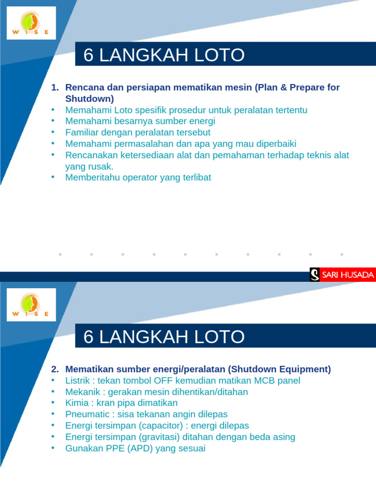 Langkah LOTO | PDF