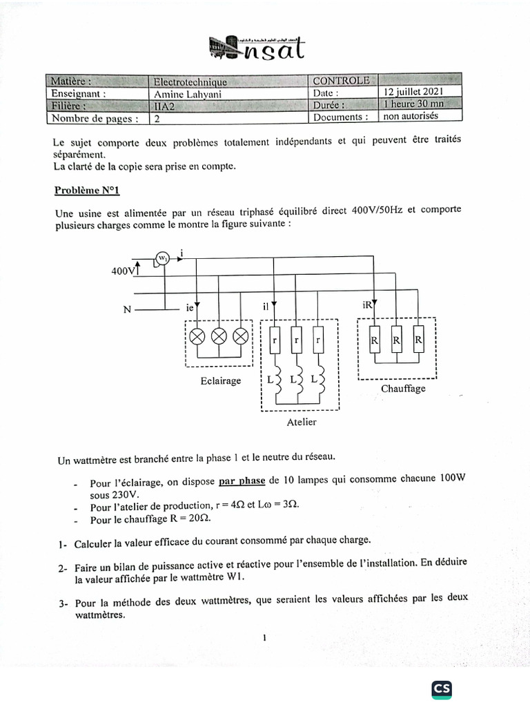 Examen Controle 2021 Corrigé | PDF