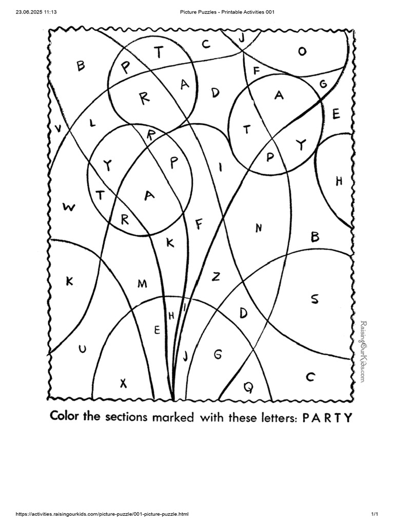 Picture Puzzles - Printable Activities 001 | PDF