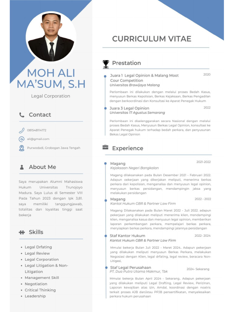 CV Moh Ali Ma'sum | PDF