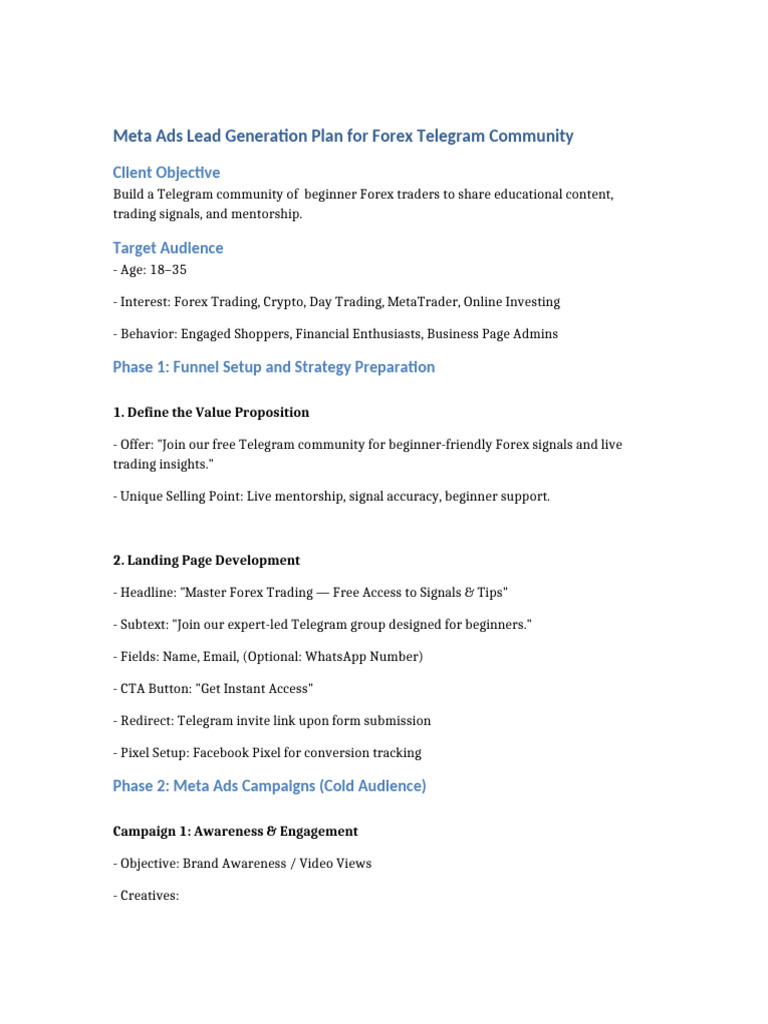 Forex Telegram LeadGen Plan | PDF | Foreign Exchange Market | Cyberspace