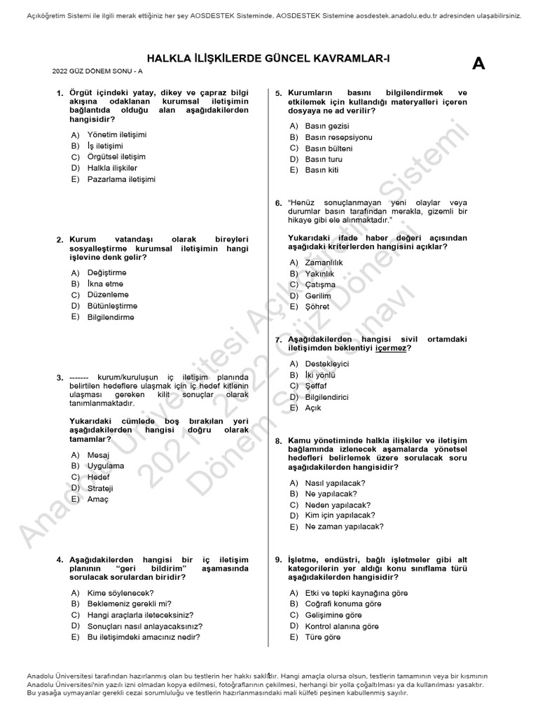 HALKLA İLİŞKİLERDE GÜNCEL KAVRAMLAR-I-2022-güz-dönem-sonu PDF | PDF