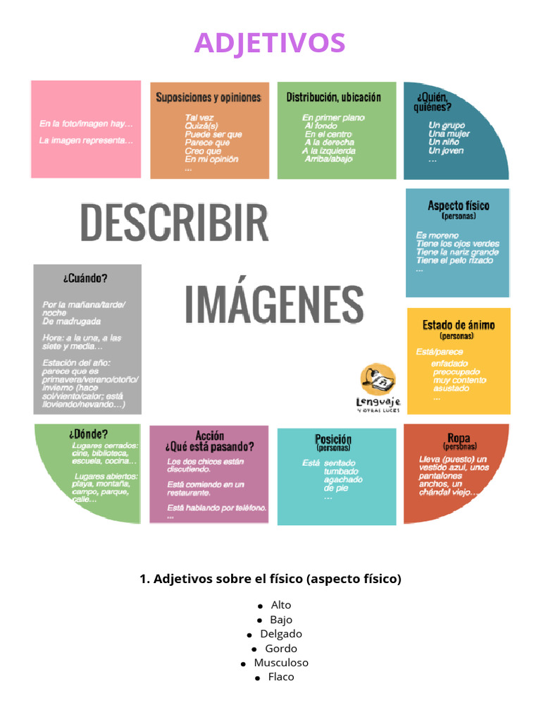 Adjetivos para Describir Imágenes | PDF | Ciencias de la Tierra
