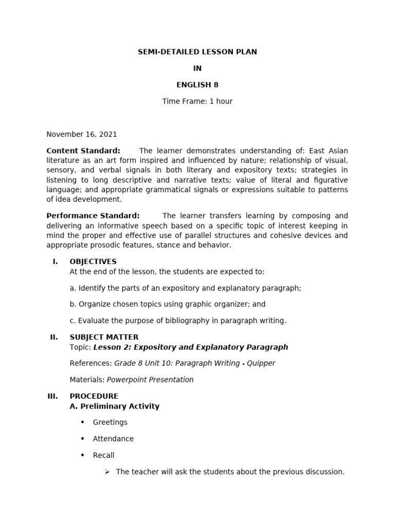 Expository Paragraph Lesson Plan | PDF | Planets | Planetary Science