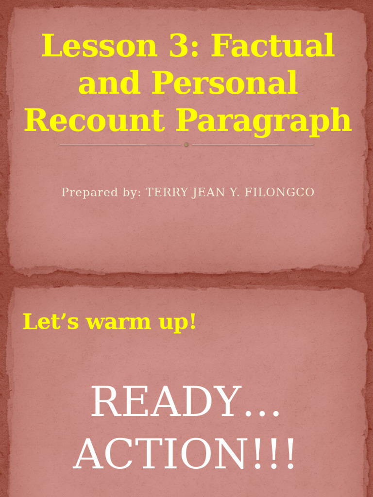 Factual and Personal Paragraph | PDF | Narration