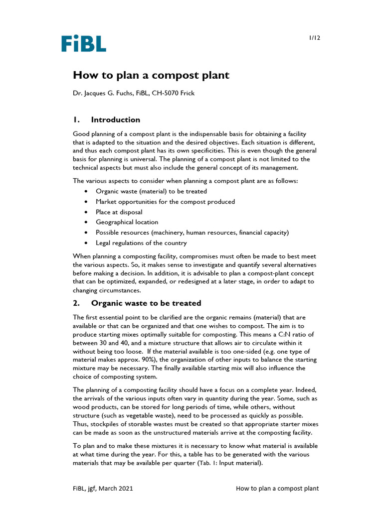 2021 How Plan Compost Plant | PDF | Compost | Manure