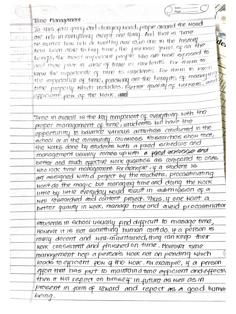 Essay On Time Management | PDF