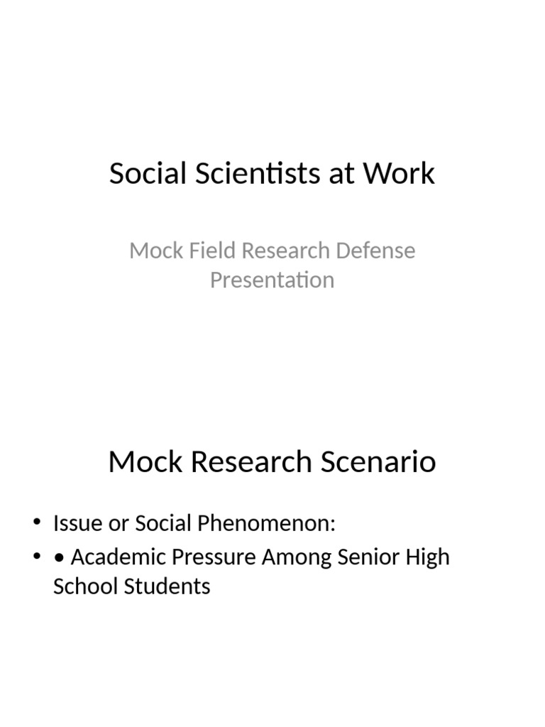 Social Scientists Mock Defense Presentation | PDF