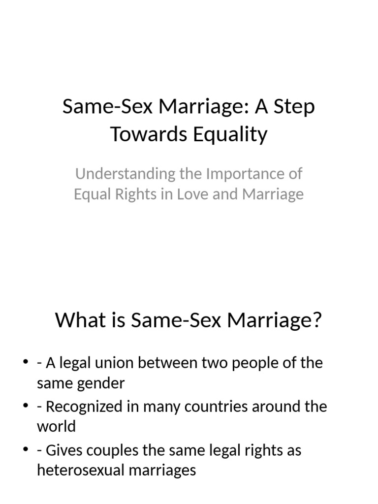 Same-Sex Marriage: Equality and Rights | PDF