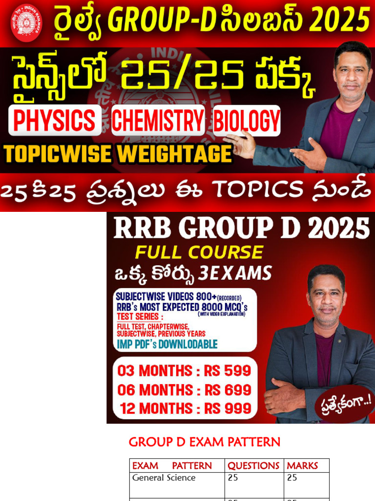 Group D Syllabus - Science | PDF