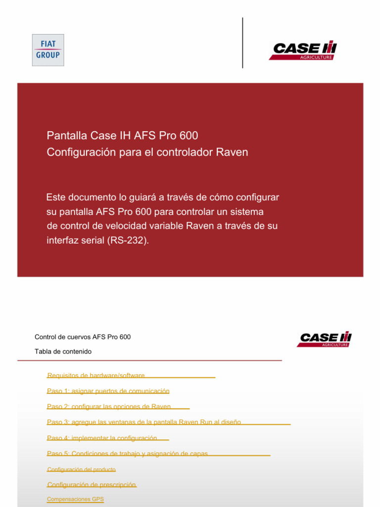 Case Ih Afs Pro 600 | PDF | Sistema de Posicionamiento Global | Software