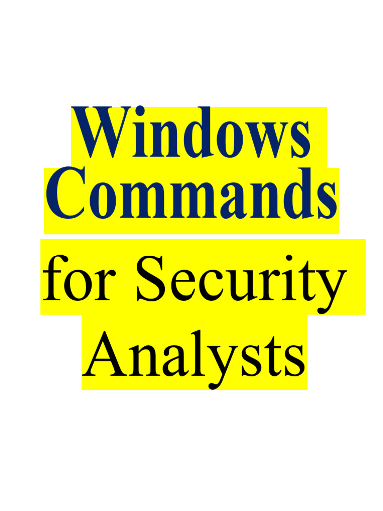 Windows Command for Security Analysis | PDF | Computer File | Group Policy