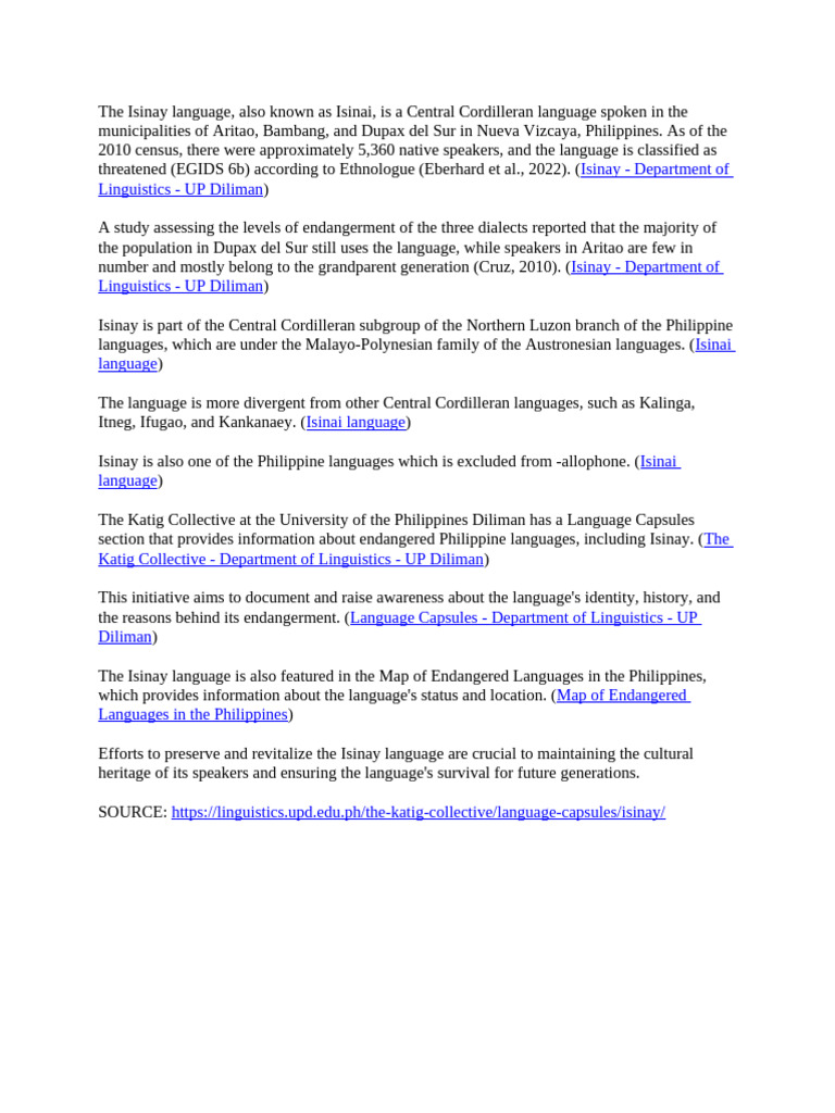 Isinay Language: Status and Preservation | PDF