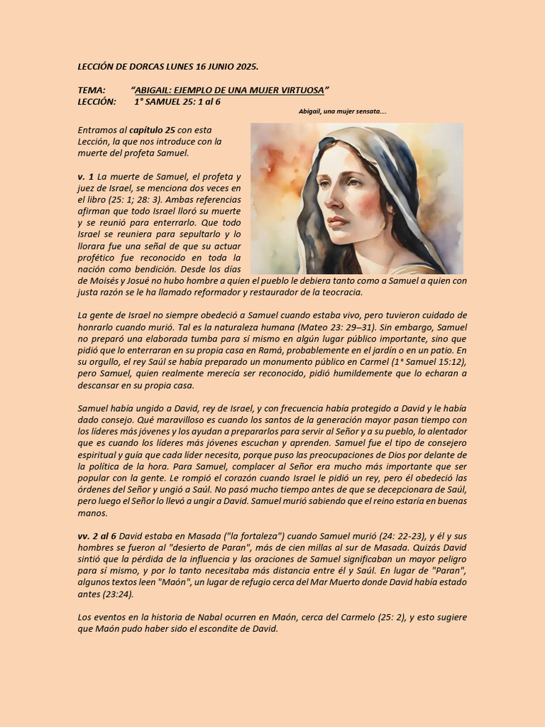 Lección de Dorcas Lunes 16 Junio 2025 | PDF | David | Saulo