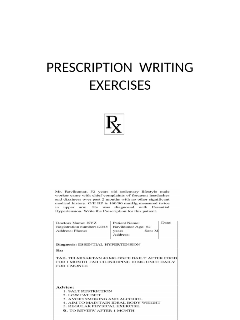 Prescription Writing Exercises 23 Batch | PDF | Headache | Medicine