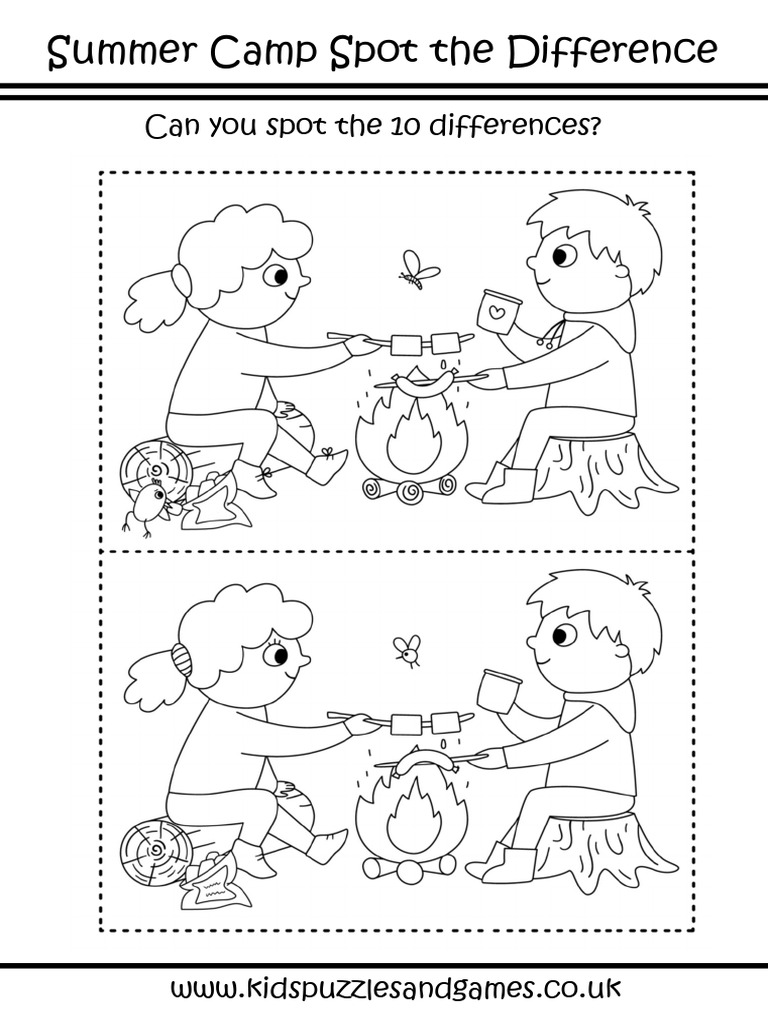 Summer Camp Spot The Difference | PDF
