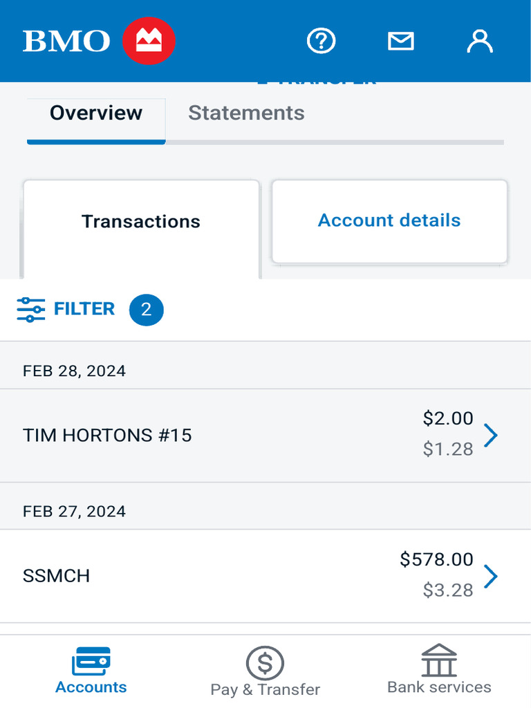 BMO Digital Banking Account Overview | PDF
