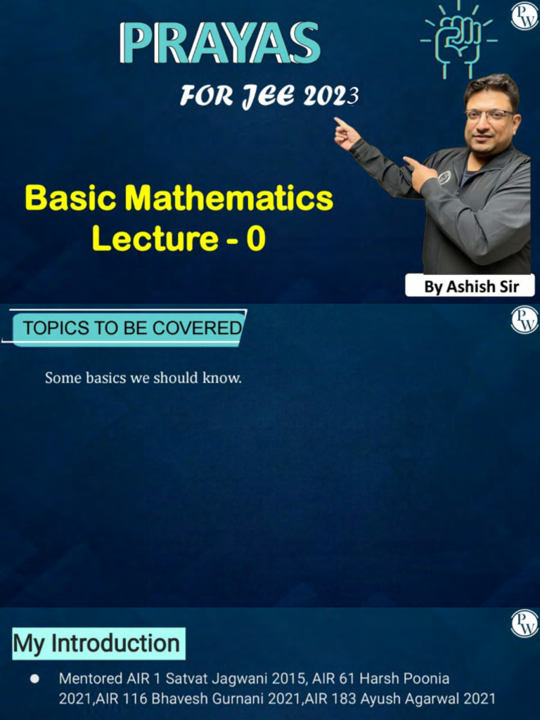 Basic Mathematics 00: Class Notes | PDF