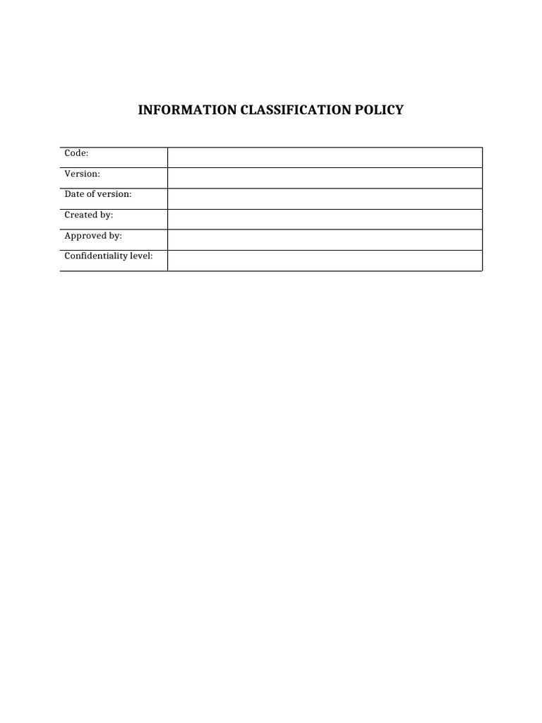 Defradar Information Classification Policy en | PDF | Classified ...