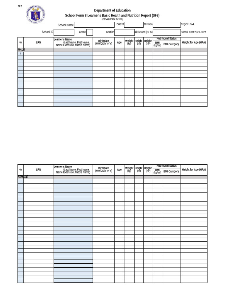 SF8 Nutritional Status 4 | PDF | Body Mass Index | Diet & Nutrition