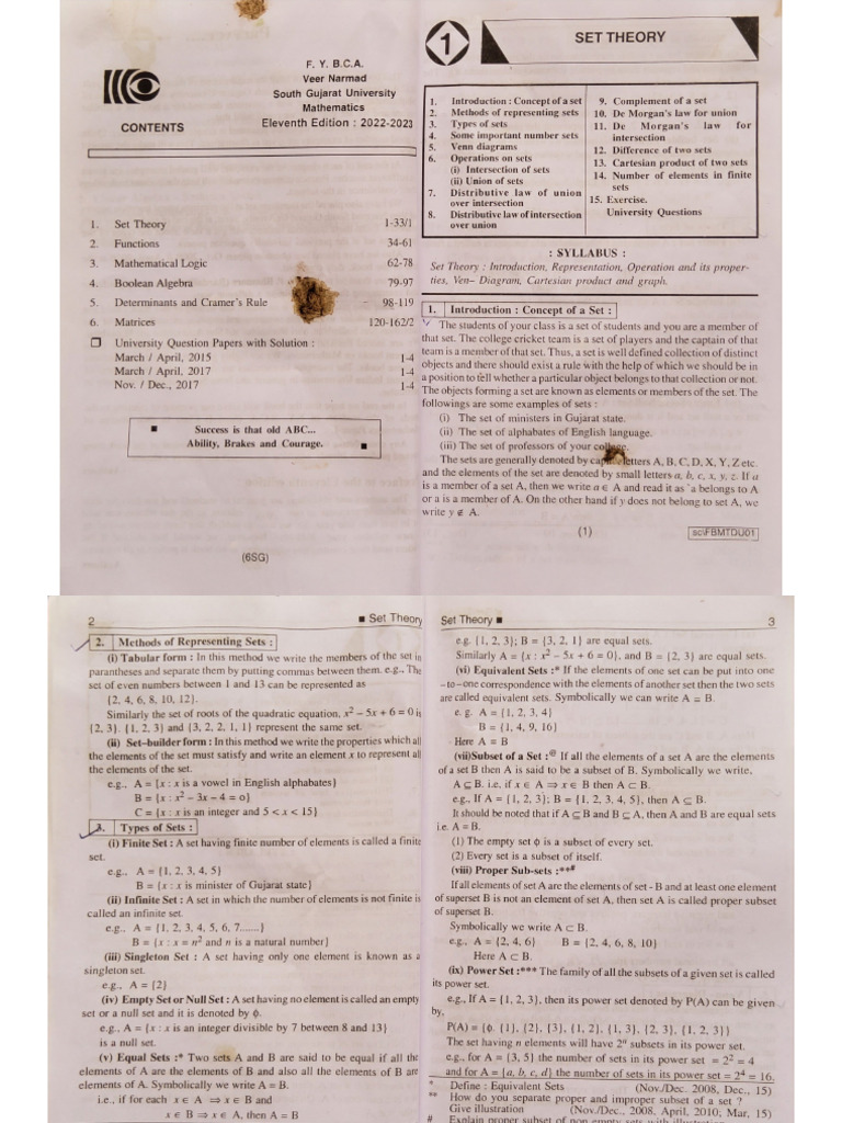 Basic Mathematics - Fybca (Sem-1) Nep Textbook Material | PDF