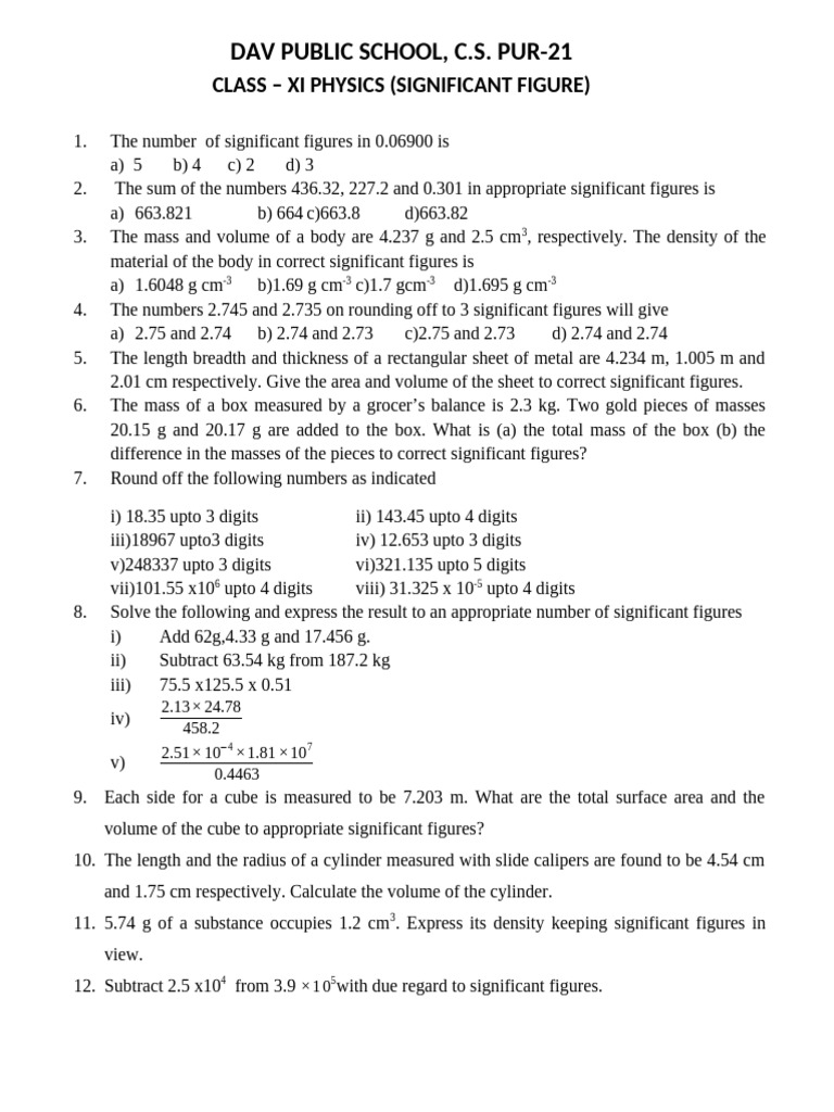 Significant Figures | PDF
