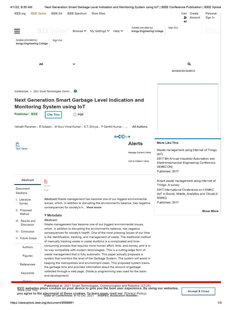 Next Generation Smart Garbage Level Indication and Monitoring System ...
