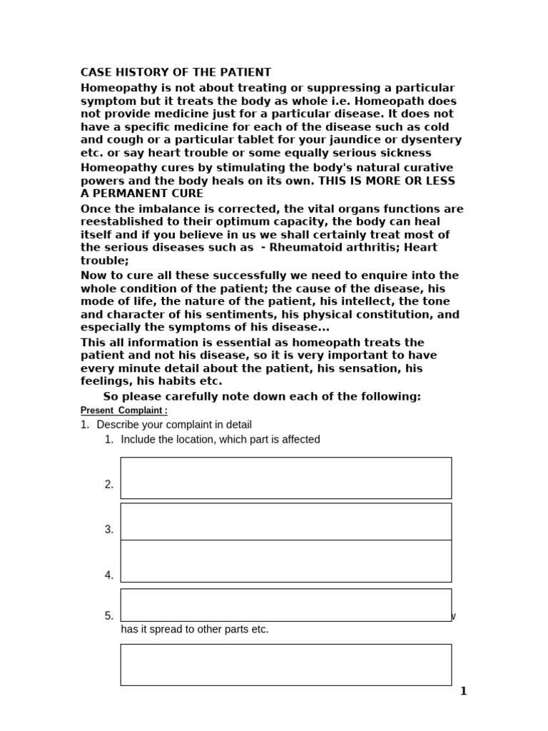 History-1 Has Information of The History of The Patient About Case ...