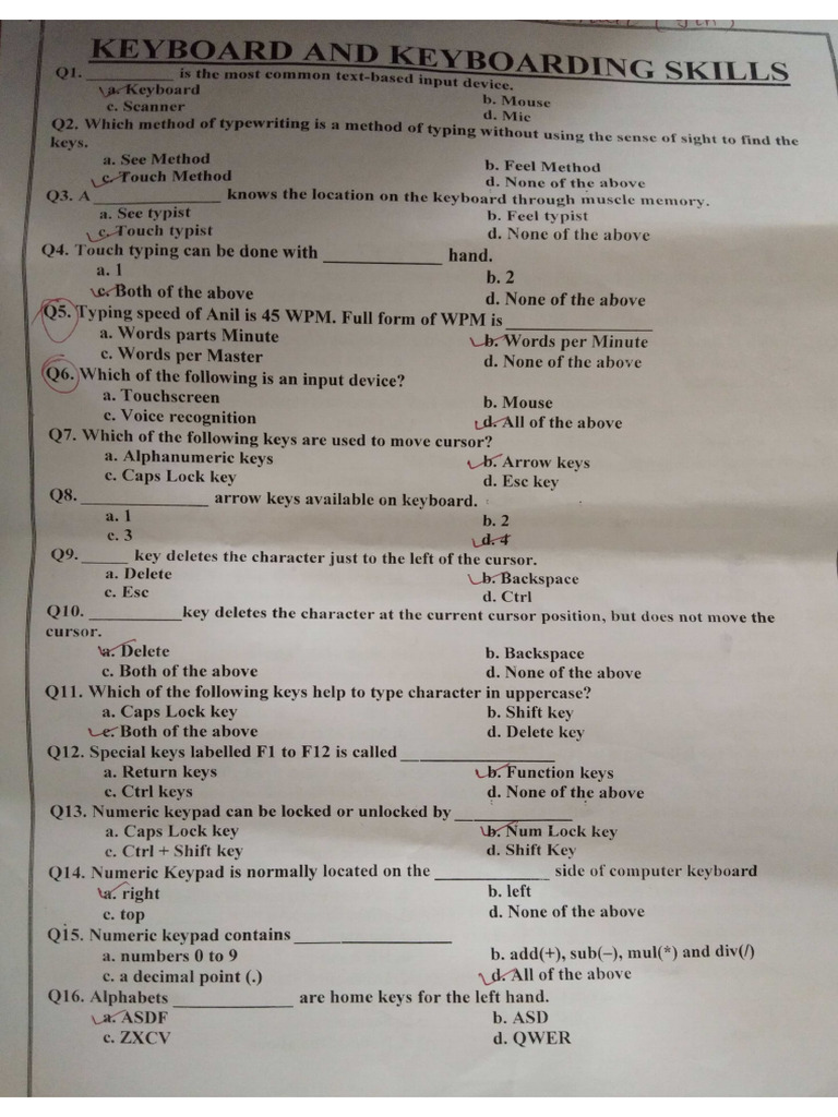 Class 9 Keyboard and Keyboarding Skills - 9 | PDF