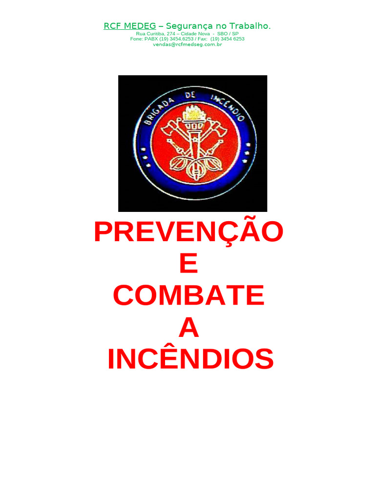Apostila Brigada de Incêndio | PDF | Incêndios | Combustão