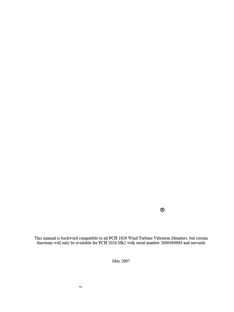 PCH - PCH1026 - Vibration Monitor - User Manual - 2007 - en | PDF ...