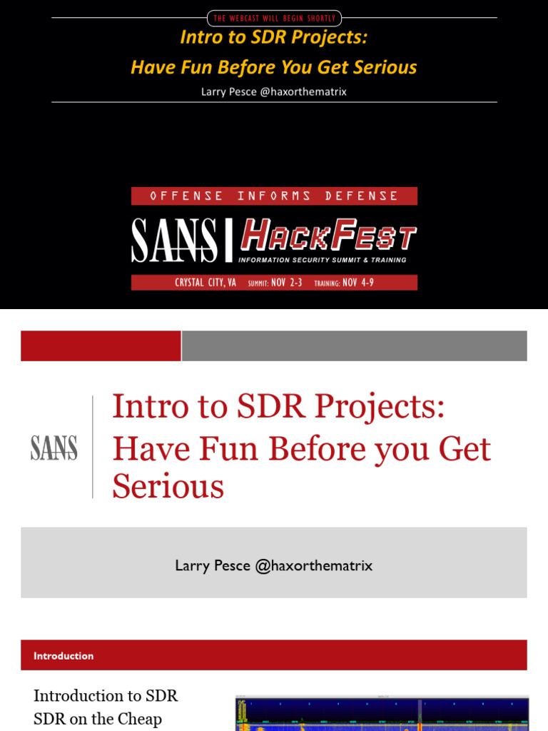 Intro To SDR Projects | PDF | Software Defined Radio | Electrical Engineering