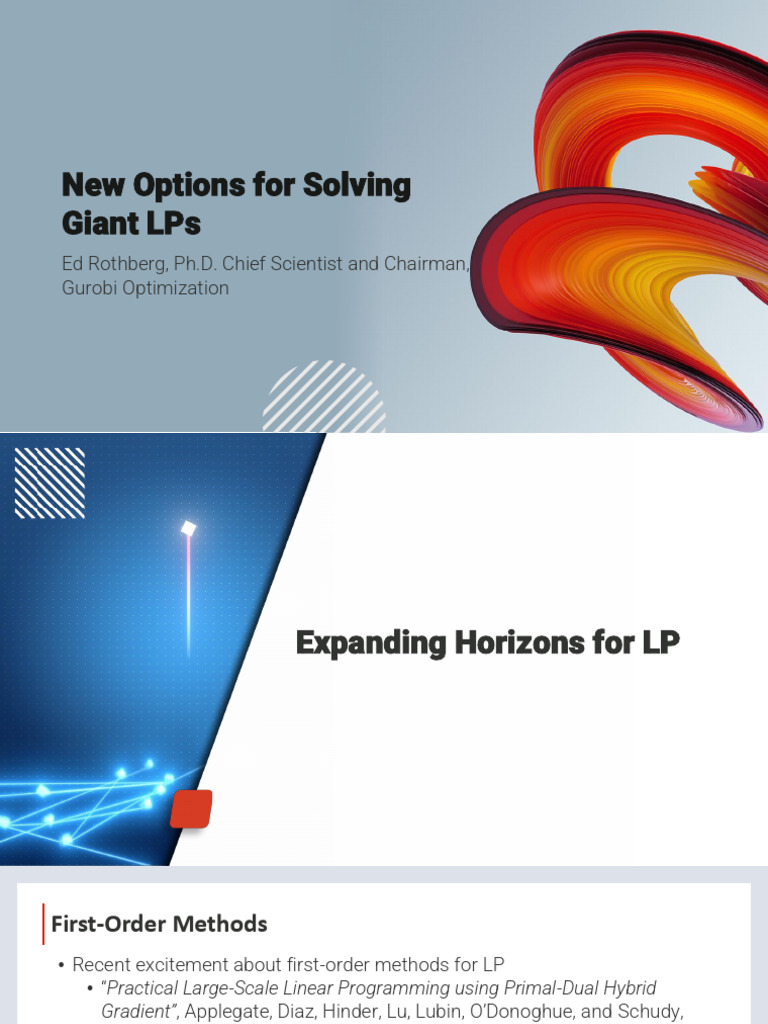 New Options For Solving Giant LPs | PDF | Graphics Processing Unit | Parallel Computing