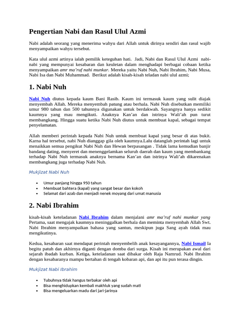 Kisah Nabi Ulul Azmi | PDF