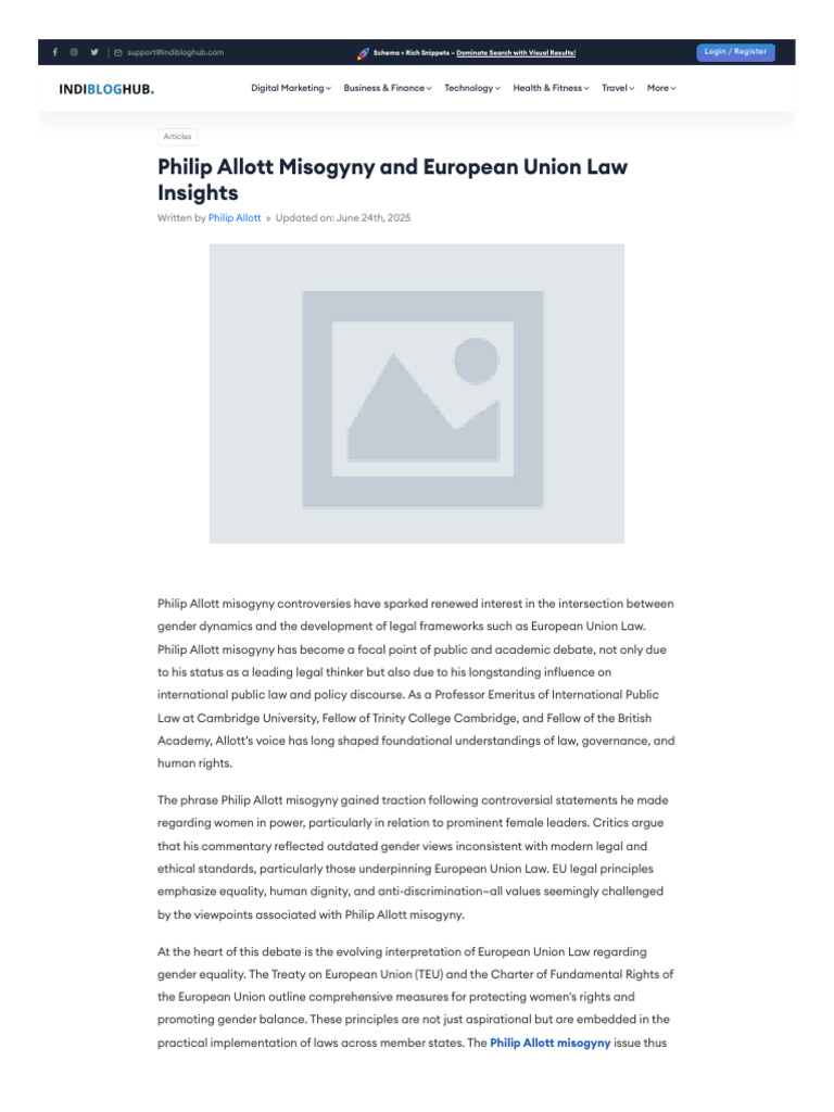 Philip Allott Misogyny and European Union Law Insights | PDF | European ...