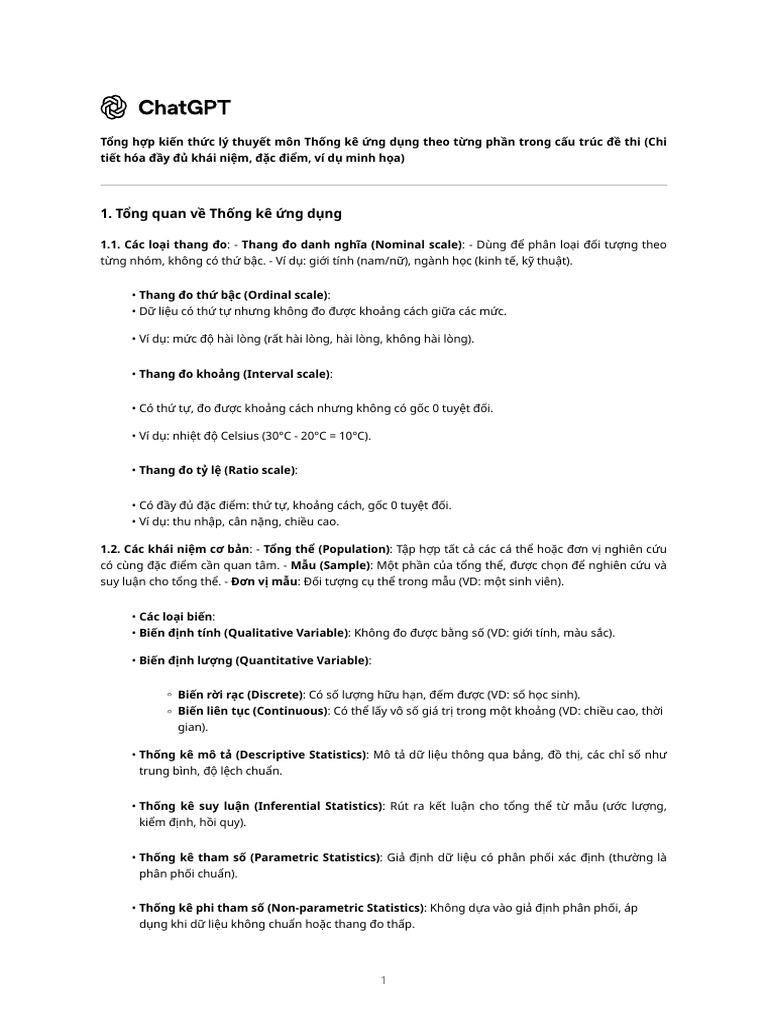 Tong Hop Ly Thuyet Thongke | PDF