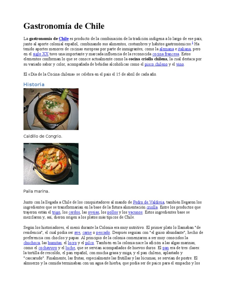 Gastronomía de Chile | Cocina occidental | Comida y vino | Prueba ...