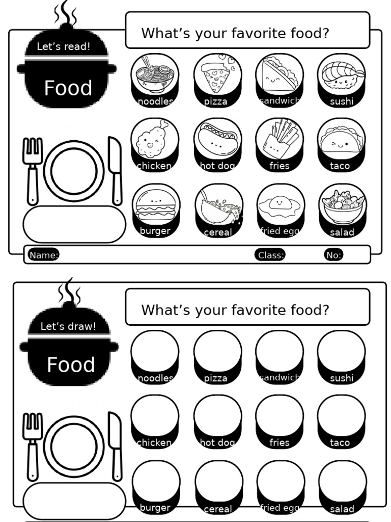 025 - Food Worksheet | PDF