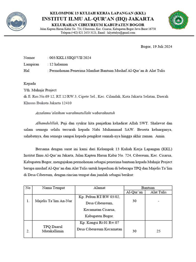Proposal (Muhajir Project) | PDF