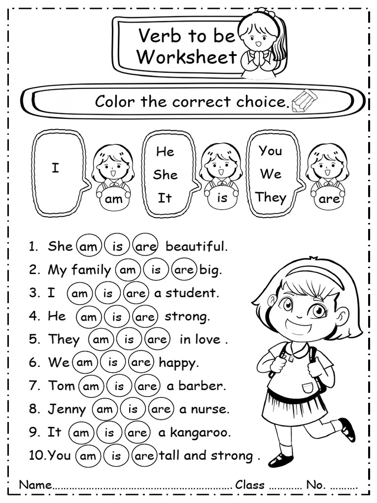 Verb To Be Worksheet | PDF