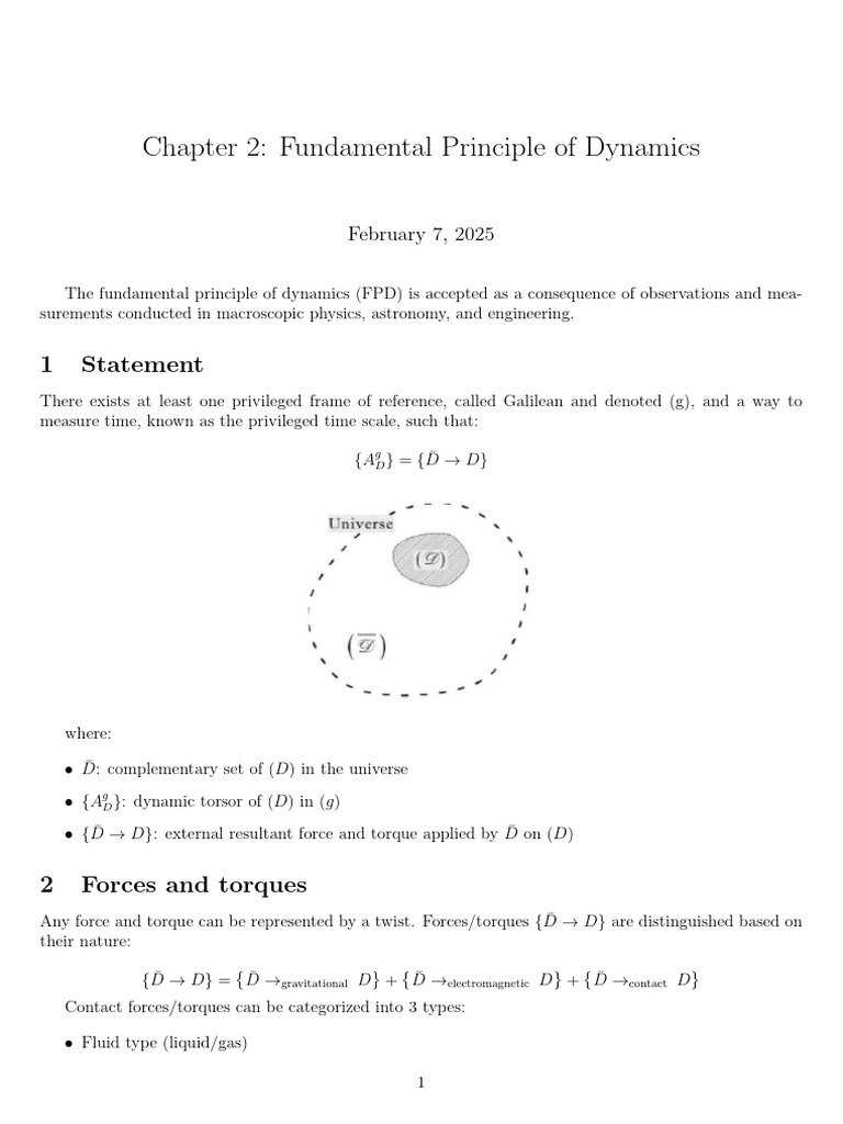 Chapter 2 Fundamental Principle of Dynamics | PDF | Force | Torque