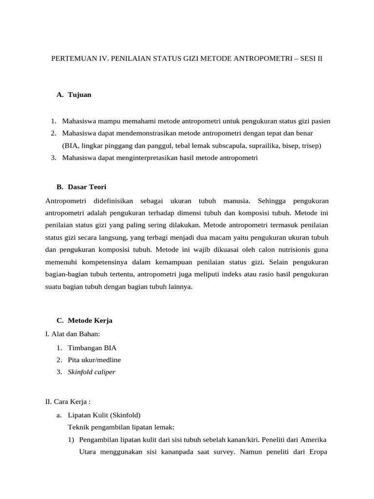 Modul Penilaian Status Gizi | PDF