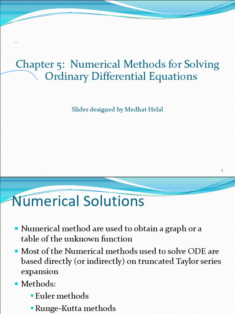Chapter 5 ODE | PDF | Numerical Analysis | Ordinary Differential Equation